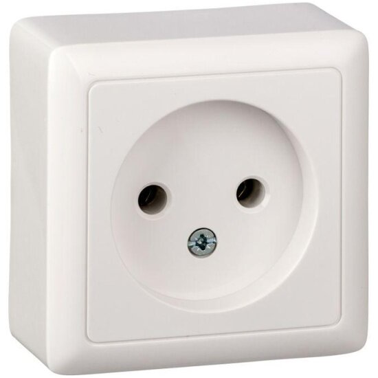 Розетка Systeme Electric (schneider Electric) SCHNEIDER ELECTRIC 1-м ОП Хит 10А IP20 250В без заземл. без защ. шторок, Белый, RA10-131-B