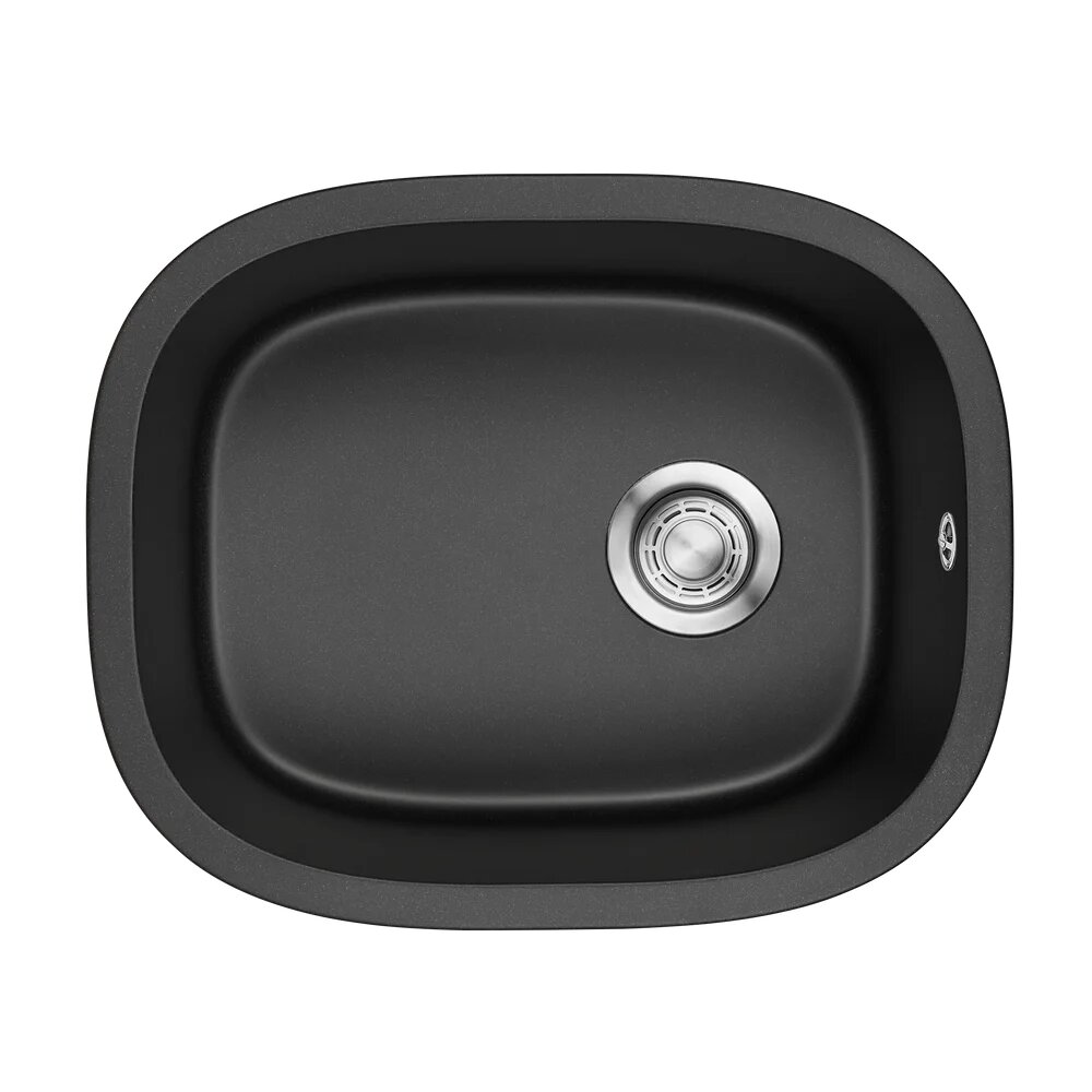 Мойка кухонная Emar Quartz EMQ-1560. P кварцевая, 46x56, мойка для кухни, под столешницу, серая, овальная, матовая