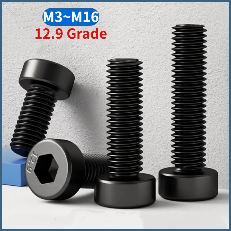 Черные винты из углеродистой стали M3-M16 M8(3pcs), 20mm