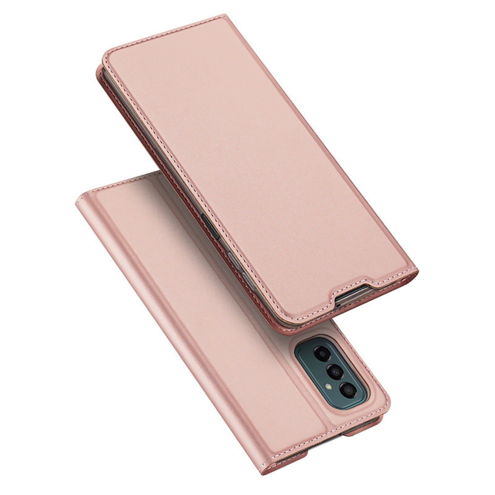 Чехол-книжка MyPads для Samsung Galaxy M23 из водоотталкивающей кожи с металлической основой розовый