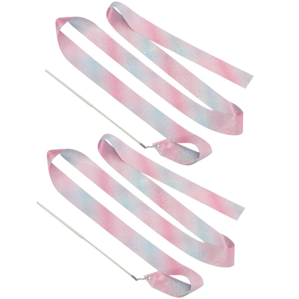 Набор из 2 гимнастических лент из полиэстера для фитнеса и танцев