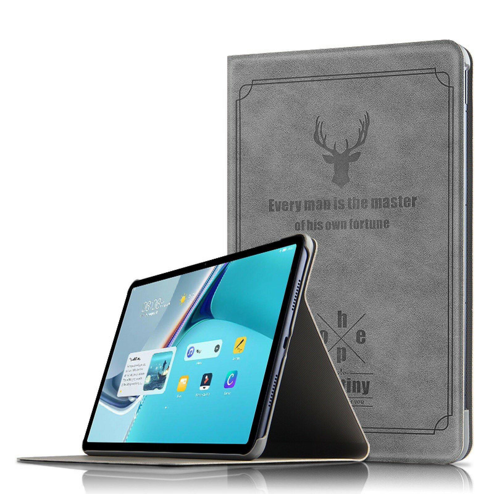 Чехол-обложка MyPads Premium для Apple iPad Pro 12.9 2020/2021 из эко-кожи в стиле винтажной книги, серый