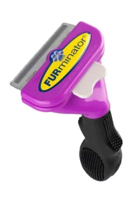 FURminator Щетка для животных расческа для длинношерстных кошек, для вычесывания шерсти, пластик, S, пурпурный