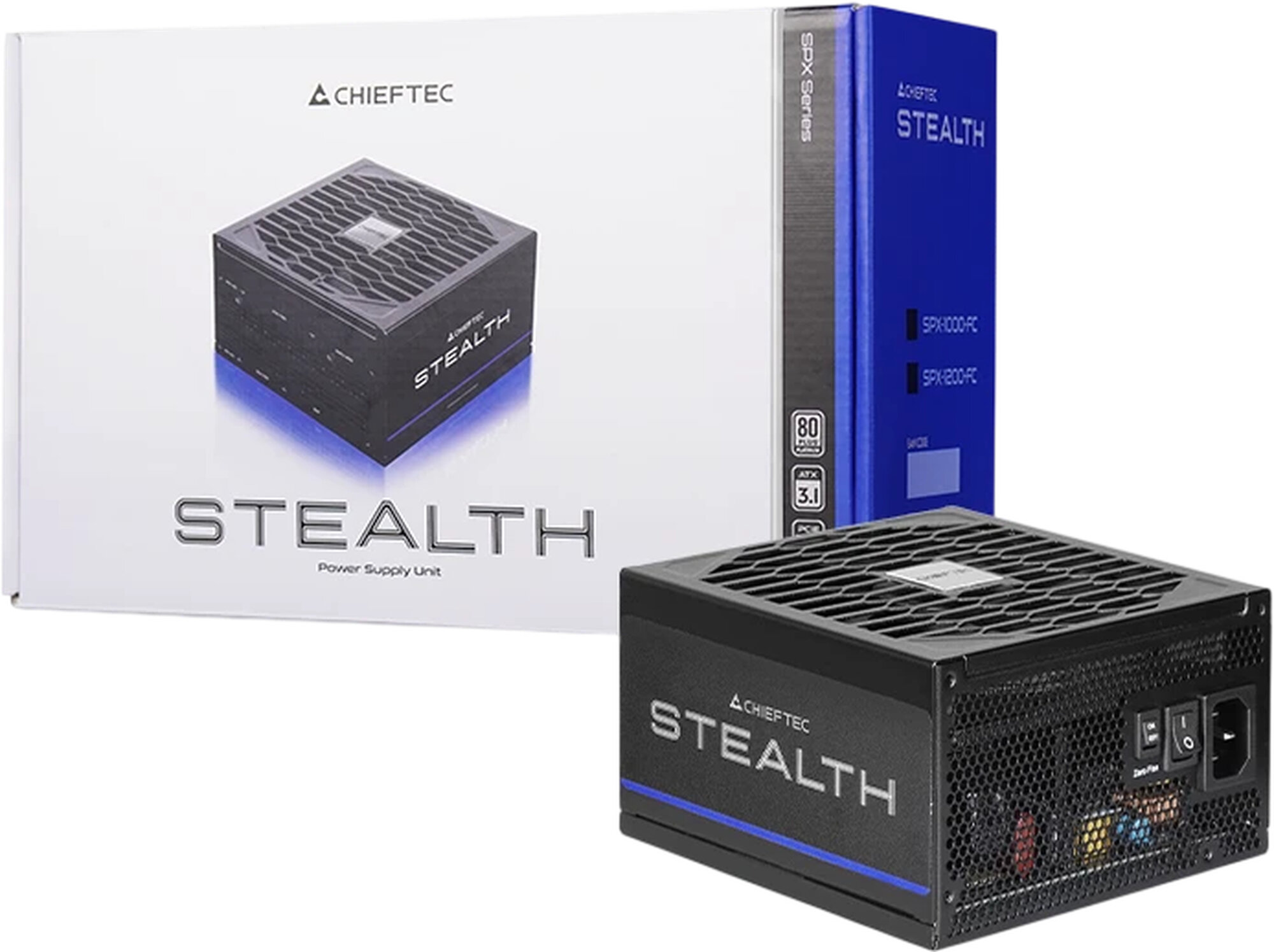 Блок питания Chieftec 1000W Stealth, модульный, 16 Pin PCIe 5.0, 80 PLUS Platinum (SPX-1000-FC)