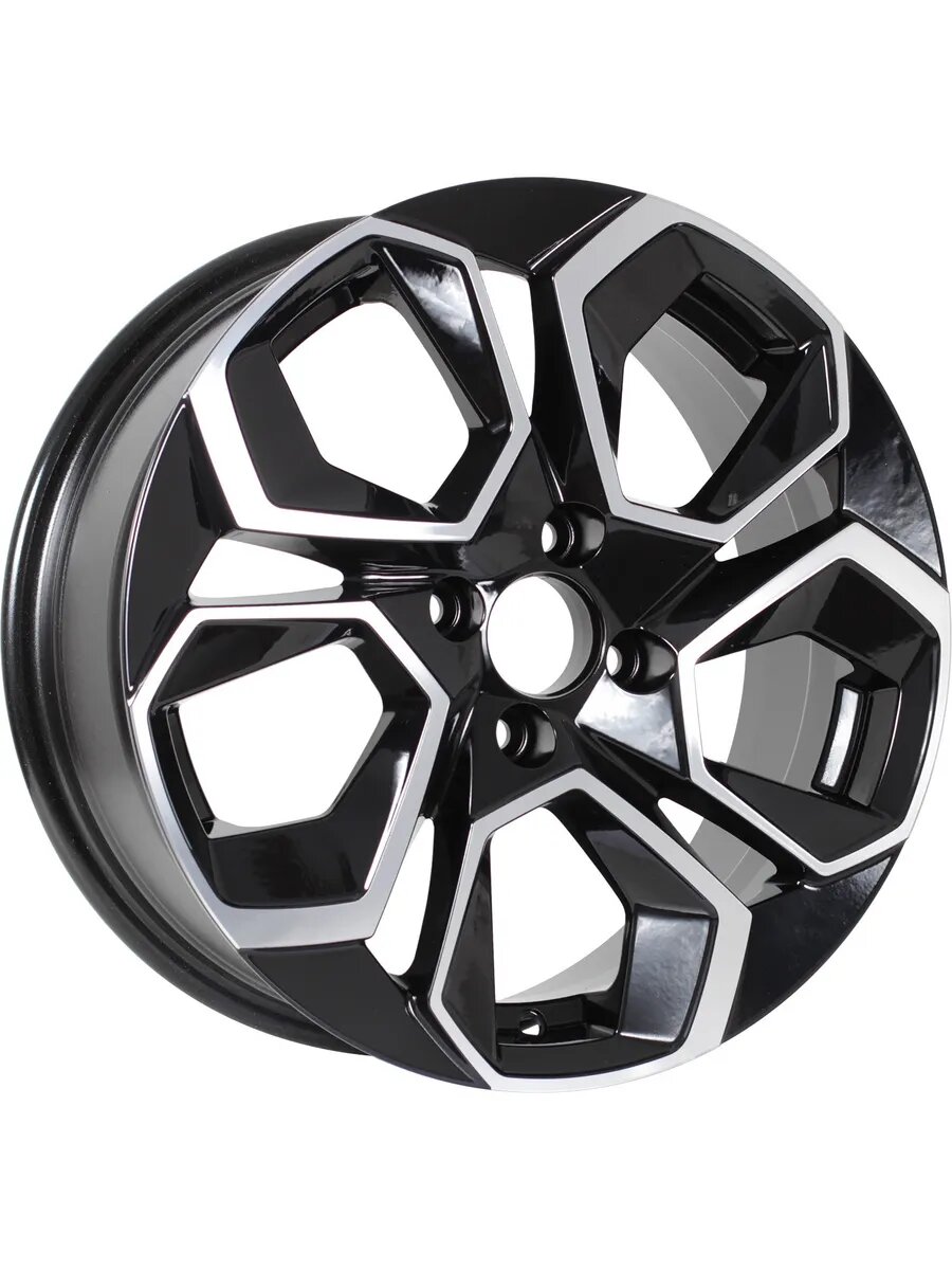 Диски автомобильные KDW KD1620 R16x6.5 5x108 ET45 CB63.4 Black_Front_Polished