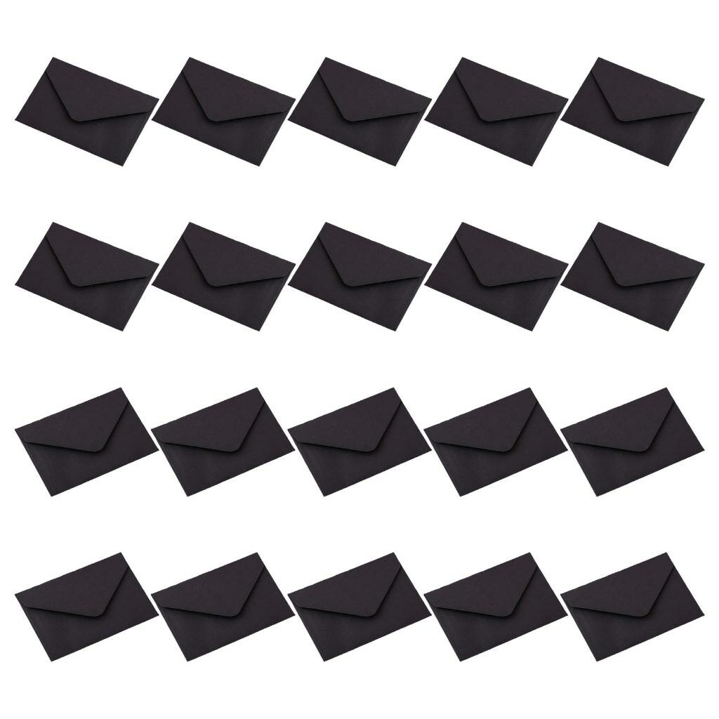 Маленькие конверты для свадебных приглашений, 20 шт, Черный
