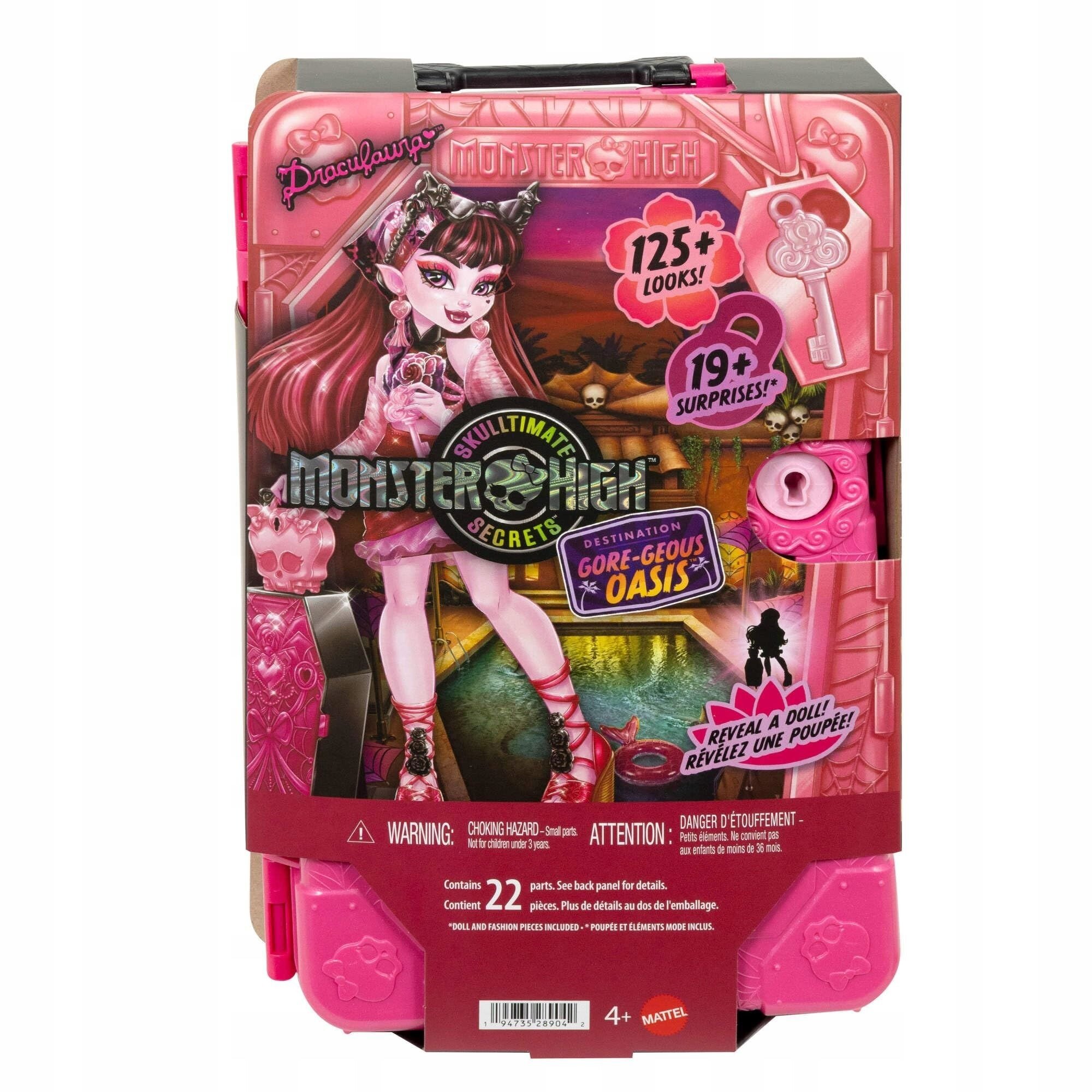 Кукла Monster High Skulltimate Secrets Дракулаура JDR50, розовый
