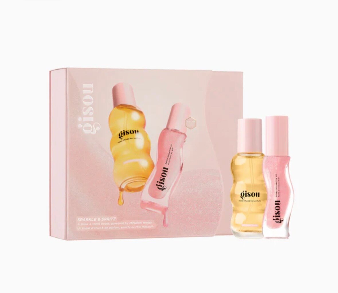 GISOU подарочный набор для волос и губ SPARKLE & SPRITZ (15 МЛ + 8 МЛ)