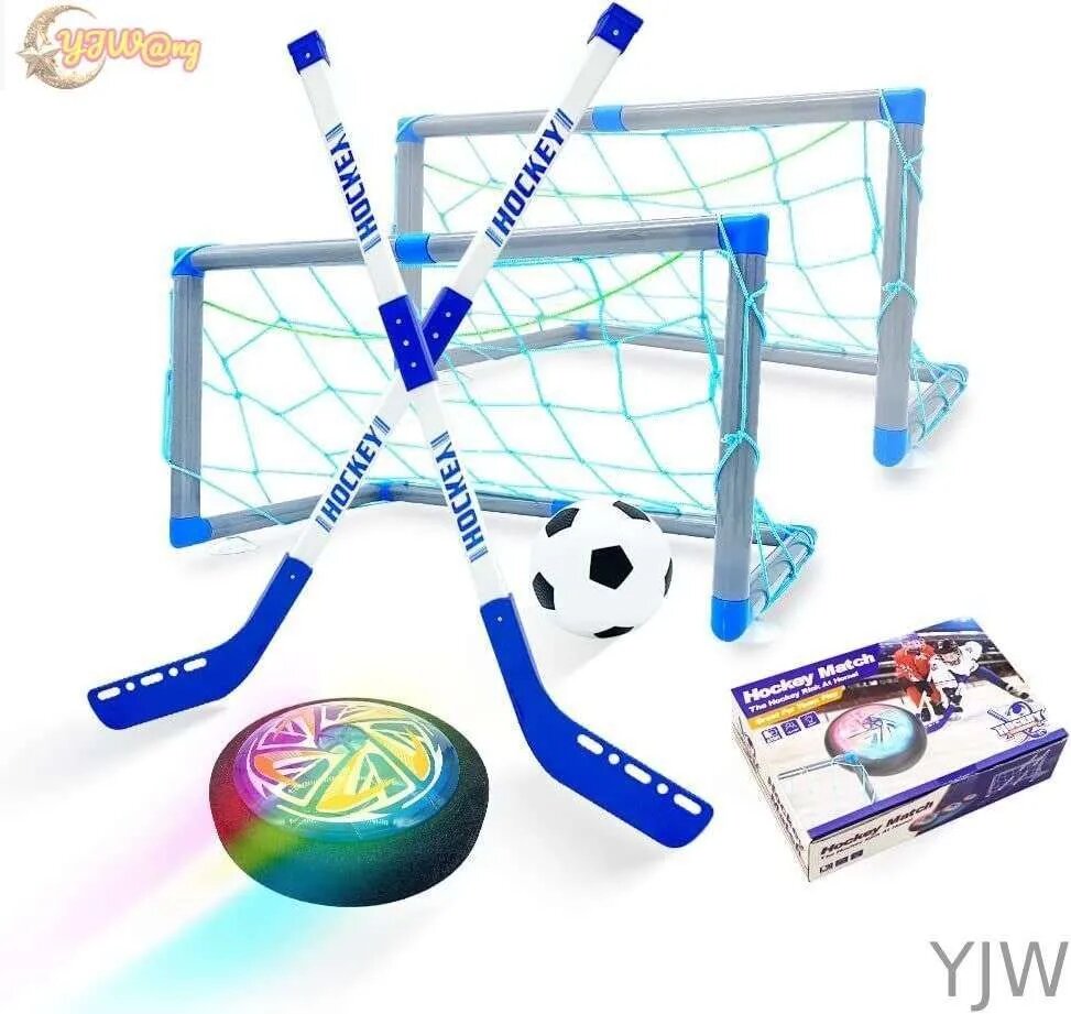 Комплект для игры в хоккей на траве: ворота, клюшки, шайба и мяч для всей семьи.