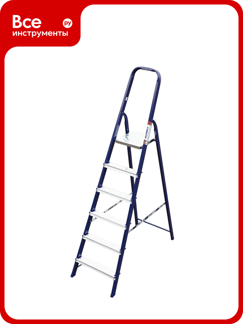 Стальная стремянка Алюмет 6 ступеней. Серия M8406 надежной конструкции