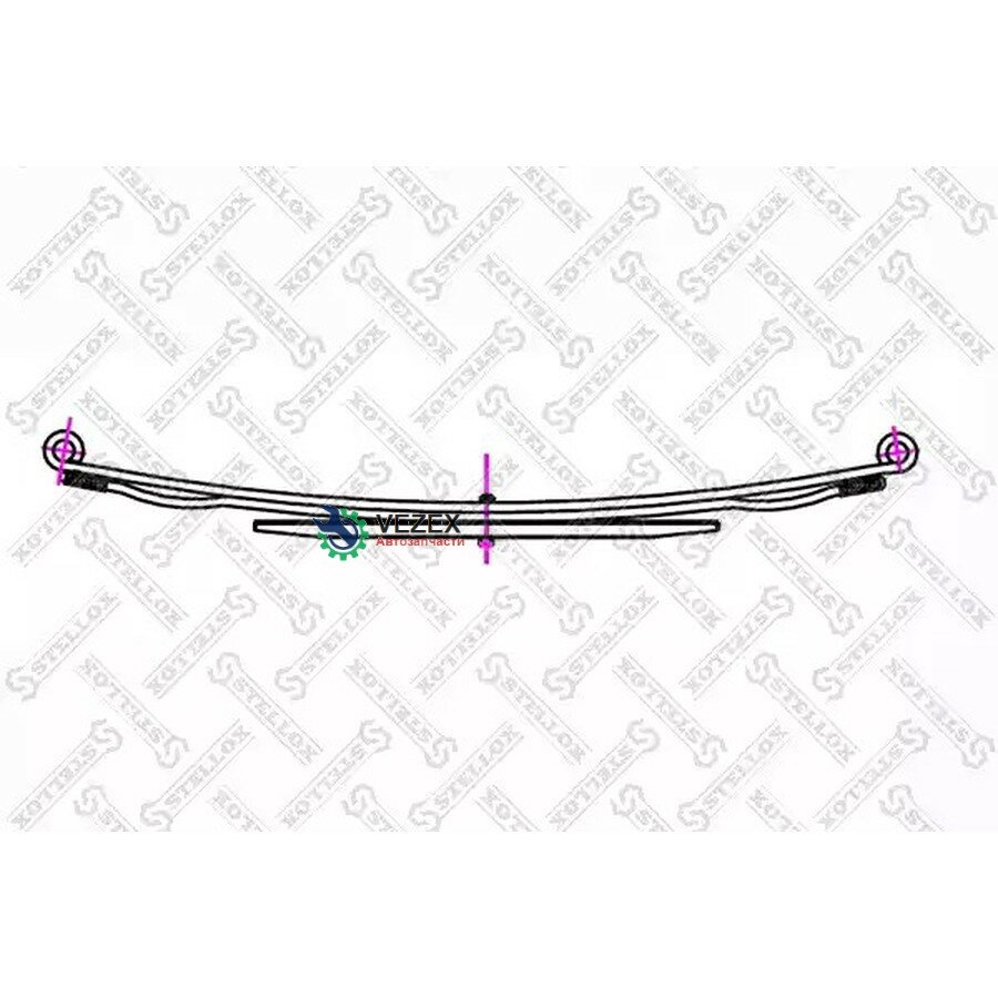 STELLOX 1200010SX рессора задн! 61 275 10\ Ford Transit 100/150 LWB 3-лист.(2+1) 91-00