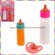 Baby Doll Magic Bottle набор бутылочек и сосок для куклы, бело-оранжевый, пласти...