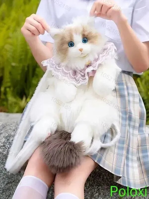 Рюкзак Sanhua Cat Милый плюшевый рюкзак в виде кошки, школьный рюкзак, сумка для девочек