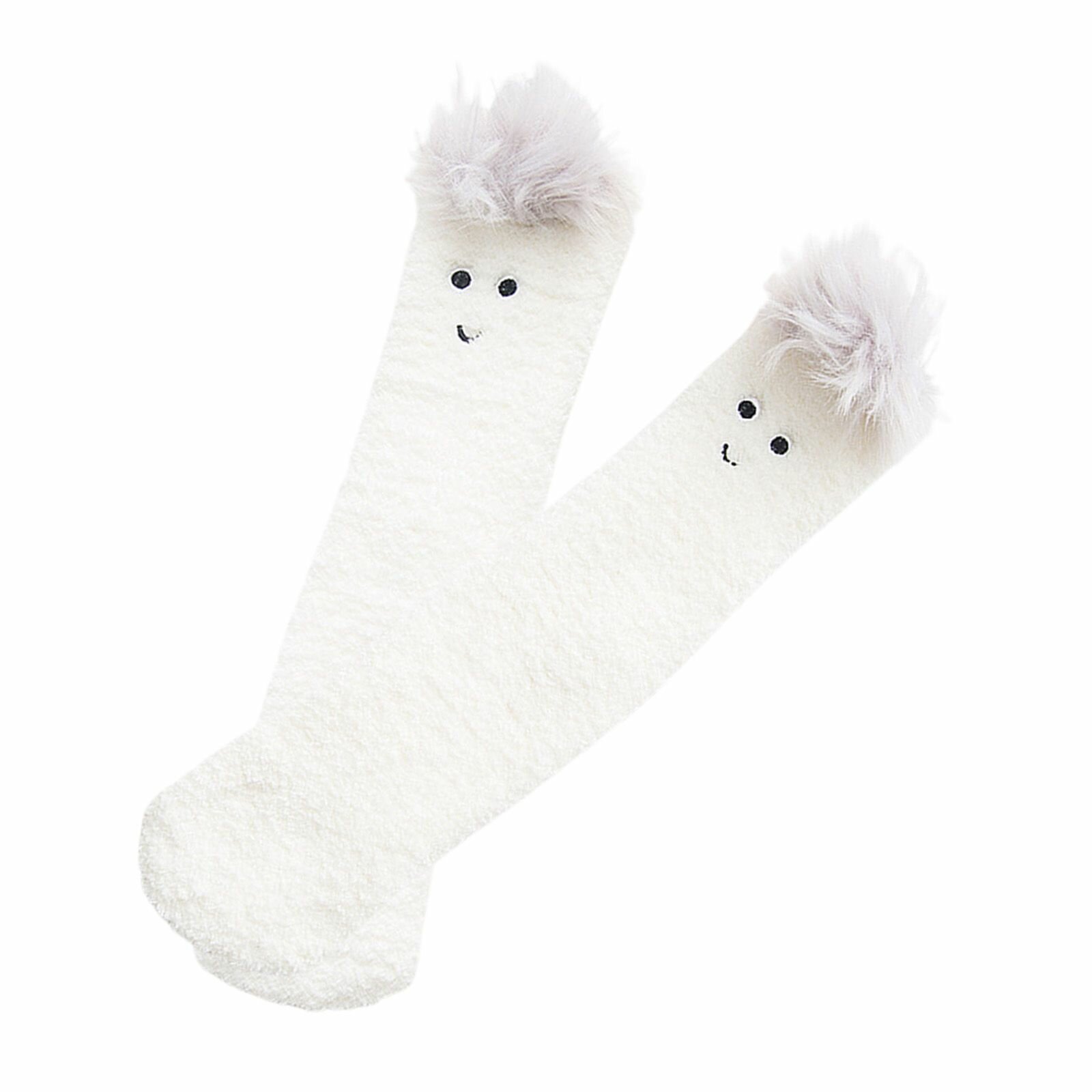 Женские носки из кораллового флиса толстые теплые с мультяшными животными пушистые для сна на полу