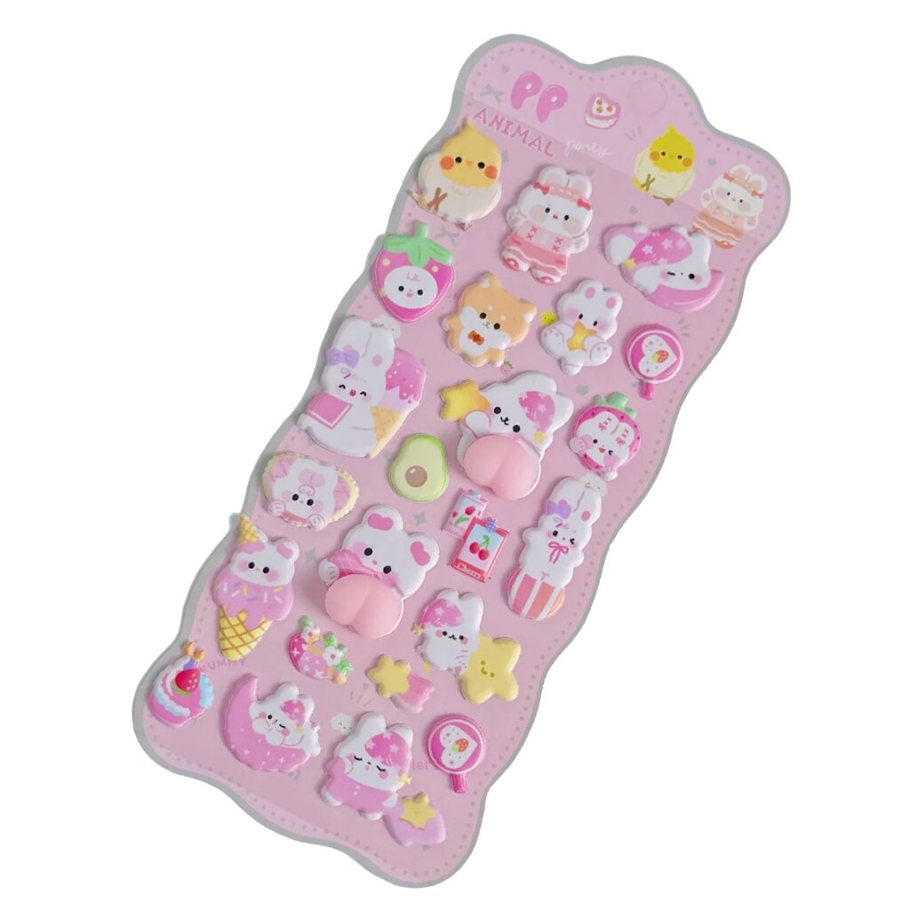 Наклейка из пенопласта с мультяшными животными, детская наклейка для бутылки с водой, чехла для ручек, журнала-планировщика, обложки для фотоальбома, телефона, скрапбукинг