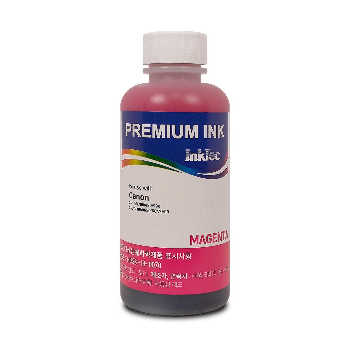 Чернила InkTec (C0090-100MM) для Canon Pixma G1400/2400/3400 (GI-490M) 100 мл (Magenta)