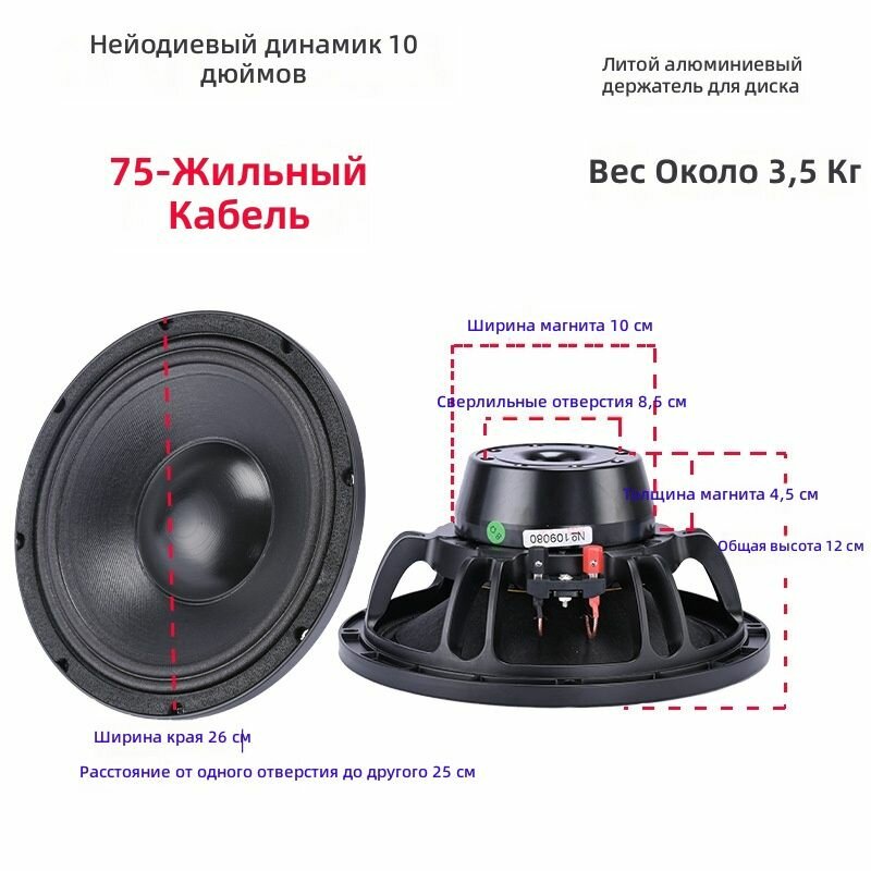 Высококачественный неодимовый динамик 10 дюймов