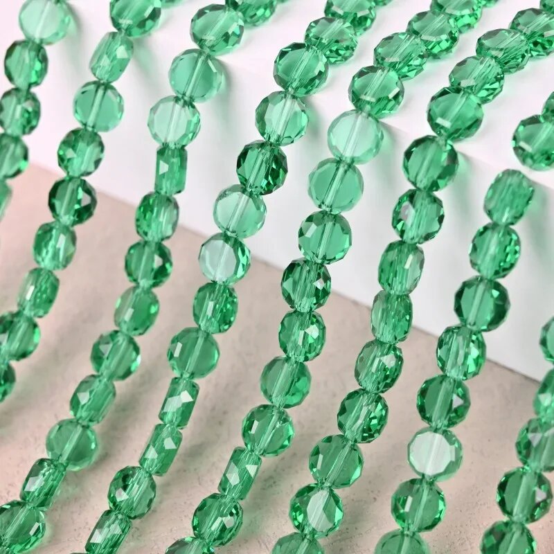 Small Bridge прозрачные стеклянные бусины Aurora Glass Cabochon Изумрудный, 6mm-90-95pcs, YBBLZ-14