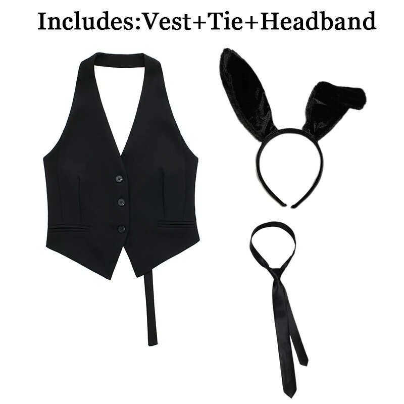 Аниме жилет с галстуком и повязкой на голову М