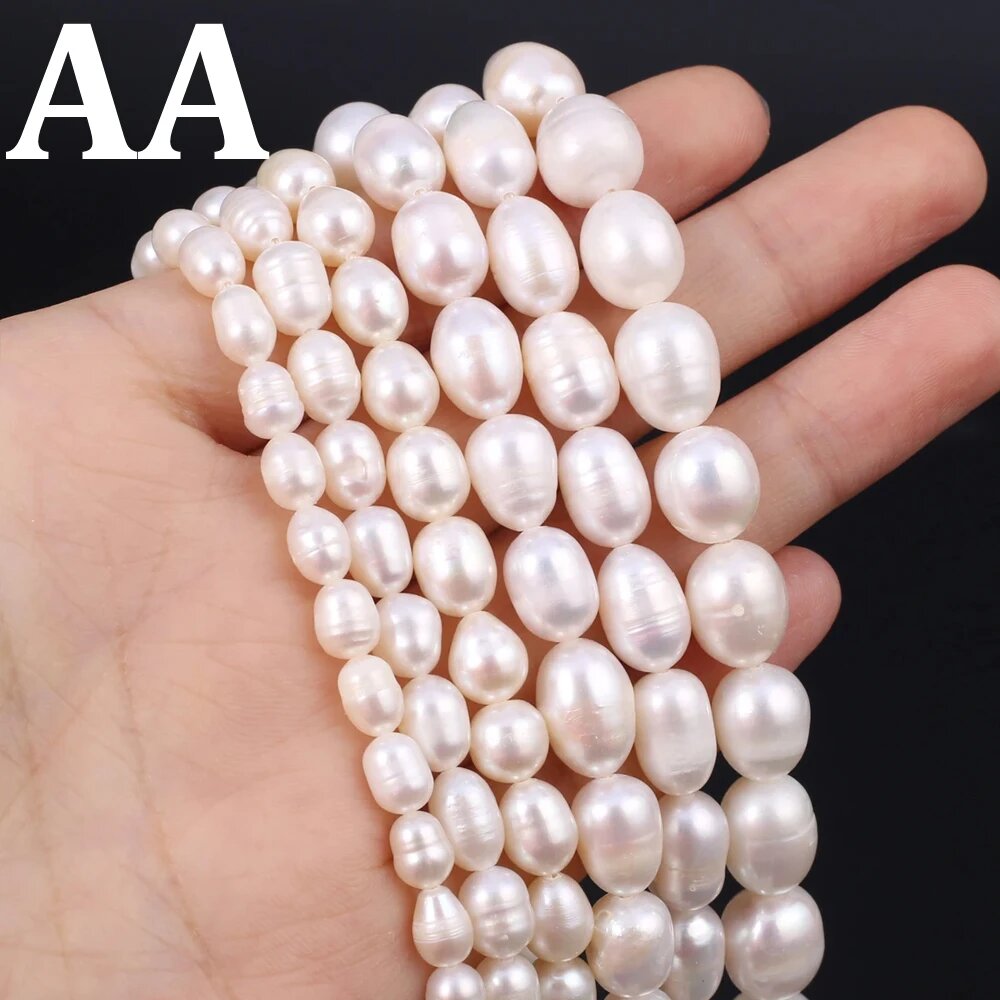Натуральные пресноводные жемчужины белого цвета, рисообразной формы, 4-9 мм, 36 см 5-6mm-AA