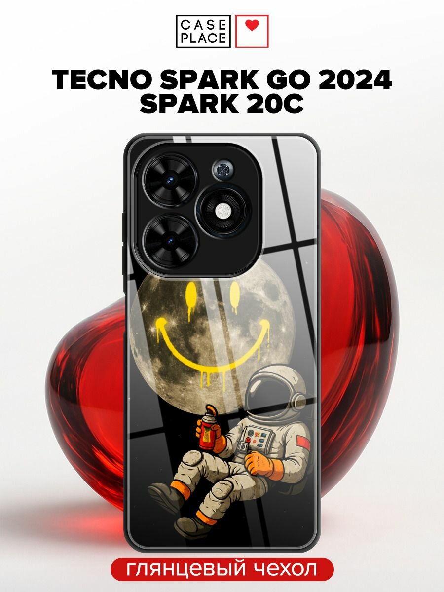 Чехол на Tecno Spark Go 2024/Spark 20C / Текно Спарк Го 2024/Спарк 20С с принтом "Граффити на луне"