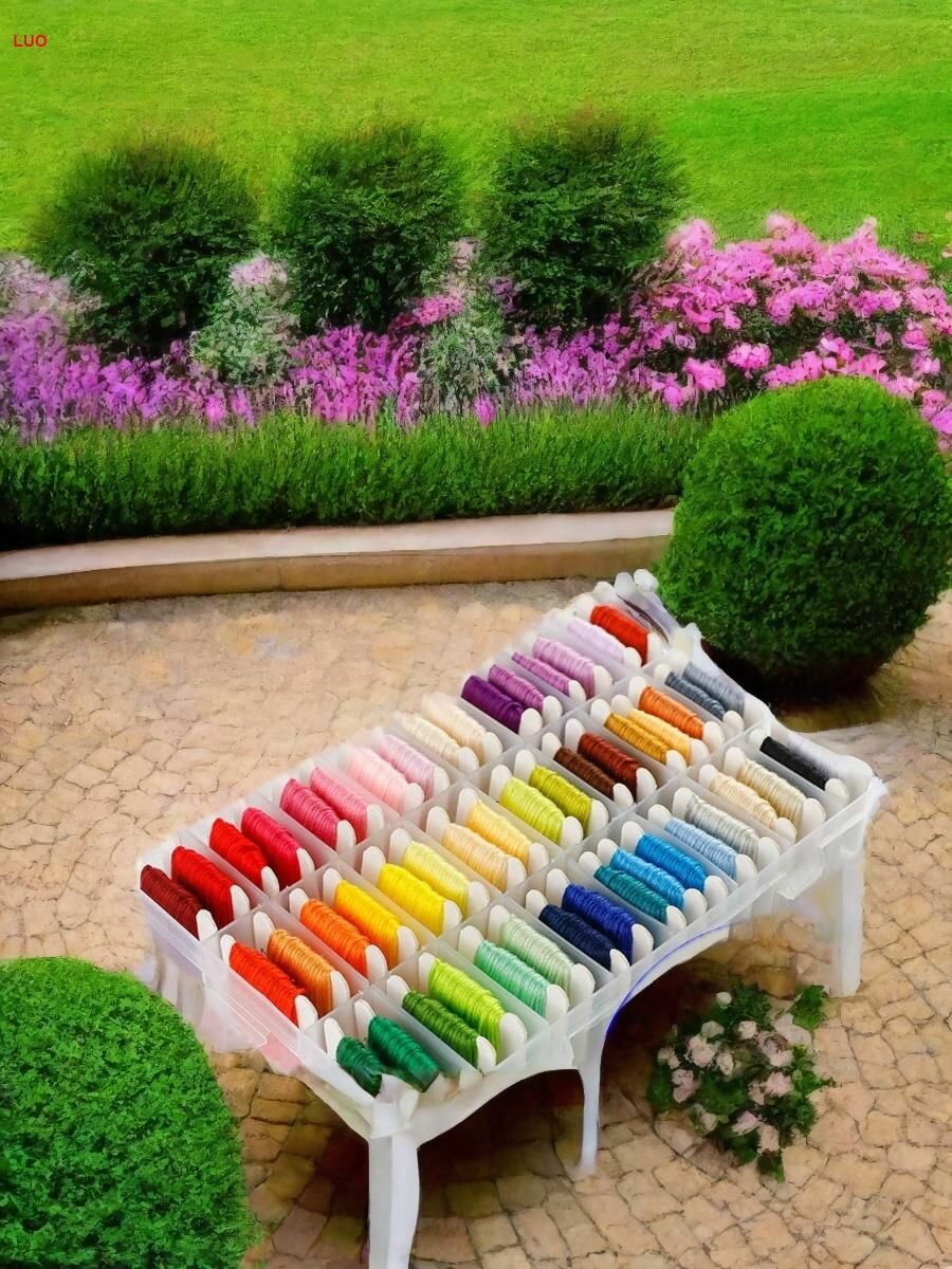 Органайзер для мулине, 100 бобин для мулине и устройство для намотки в комплекте