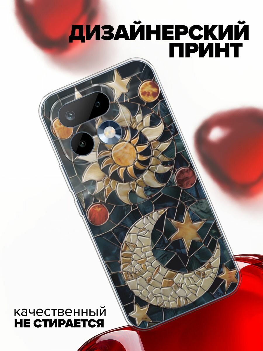 Силиконовый чехол на Realme 16 Pro / Реалми 16 Про с принтом Небесный витраж — фото 1