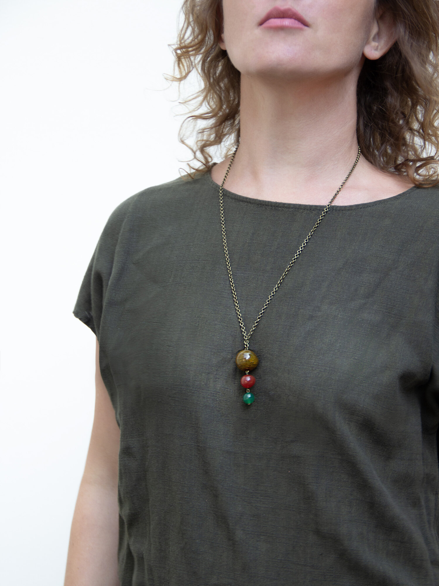 Колье, агат