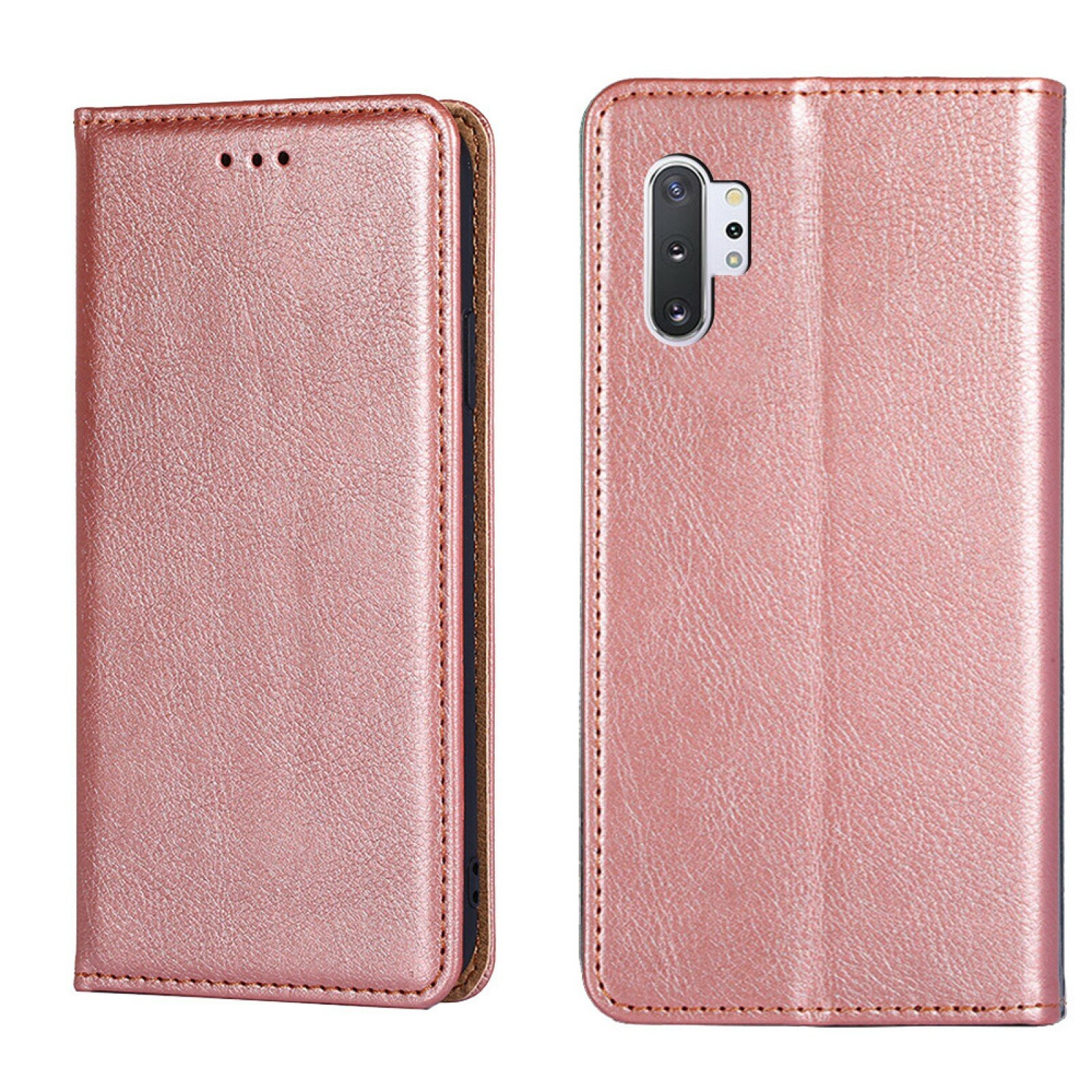 Чехол-книжка MyPads для Samsung Galaxy Note 10+ Плюс розовый из искусственной кожи