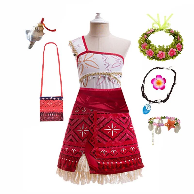 Платье Моаны для девочки, 7-8 лет (tag 140), цвет Moana costume 05