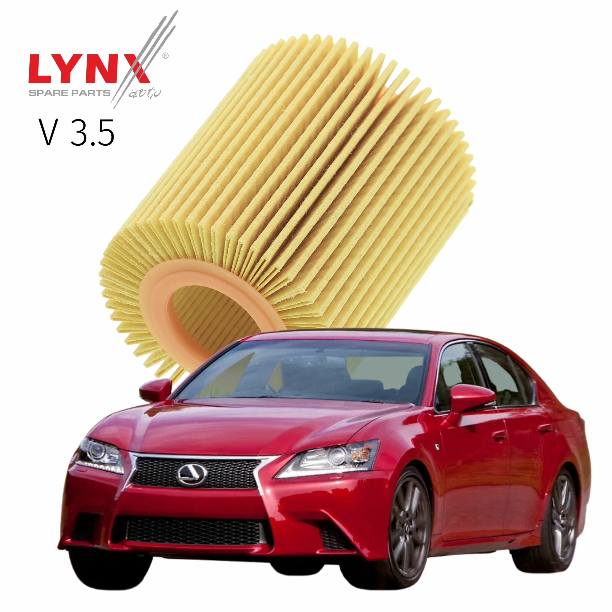 Фильтр масляный Lexus GS350 (4) L10 / Лексус ГС350 2015 2016 2017 2018 2019 2020 V3.5 2GR-FSE, 2GR-FKS / 1шт LYNXauto