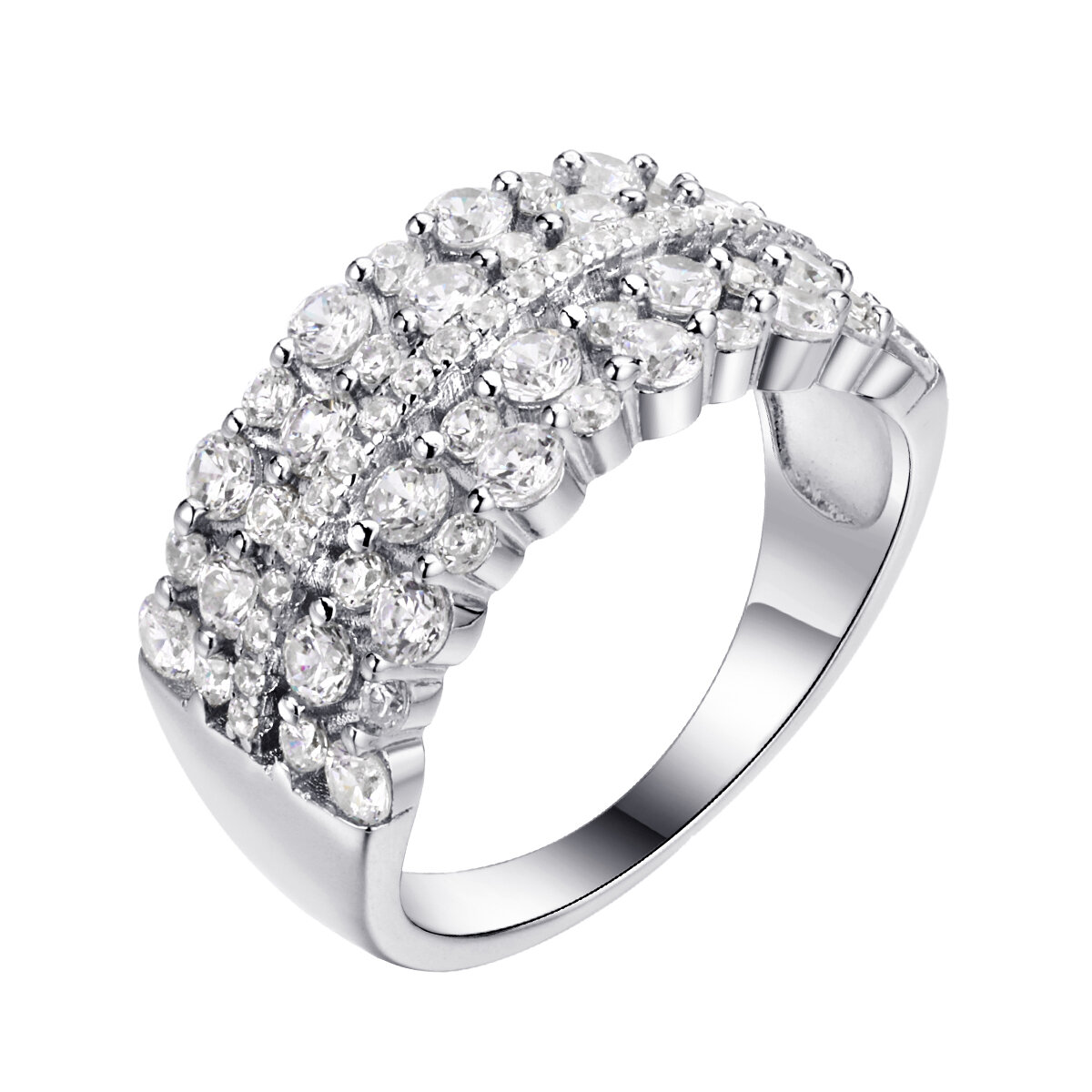 Кольцо, серебро, 925 проба, фианит