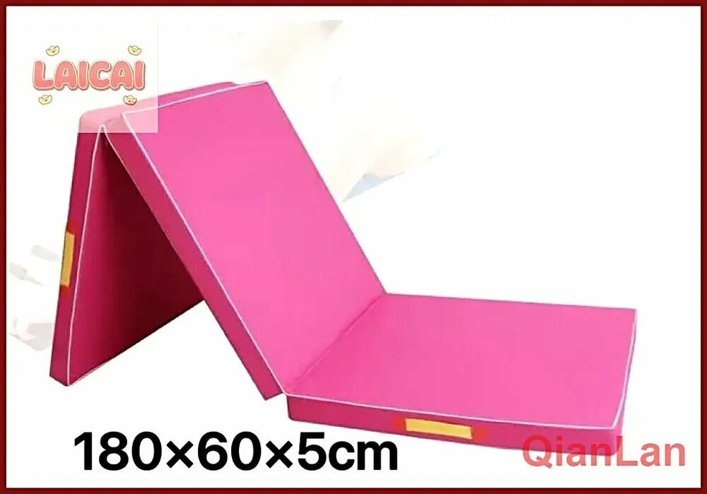 Мат спортивный гимнастический складной 180*60*5 см, 3 секции, черное