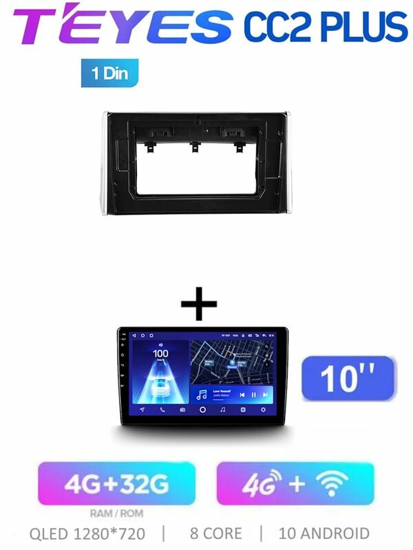 Магнитола 10" Teyes CC2 Plus 4/32 Gb для Toyota RAV4 5 XA50 2018-2023 F1
