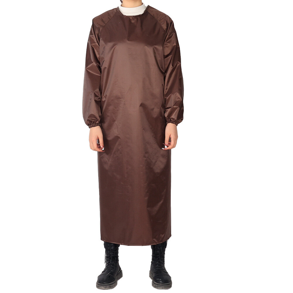 Водонепроницаемый, маслостойкий, кислото- и щелочестойкий фартук с длинными рукавами, утолщённый рабочий халат для взрослых с рукавами, двусторонняя рабочая одежда для мужчин и женщин.