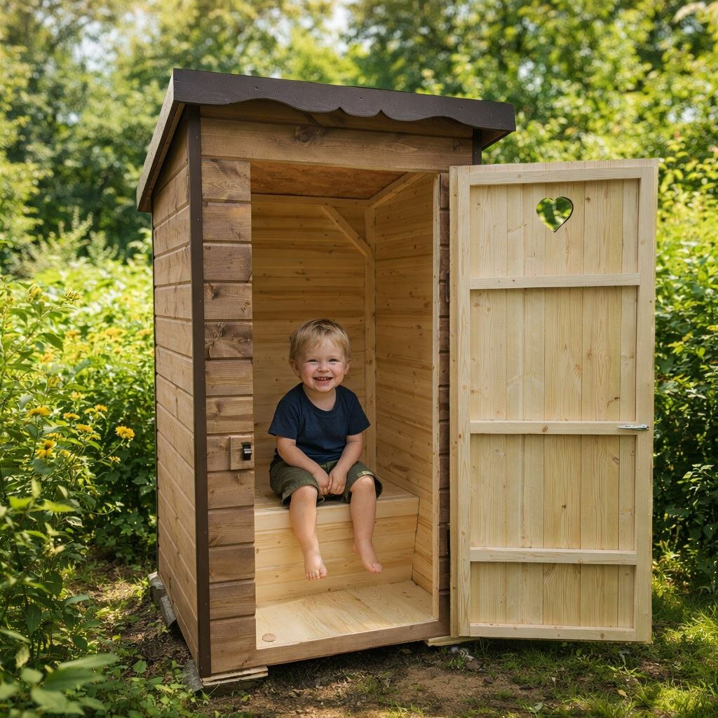 Туалет для дома и дачи из дерева