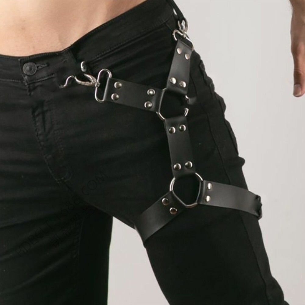 Сексуальные женские мужские PU кожаные подвязки для чулок на бедрах