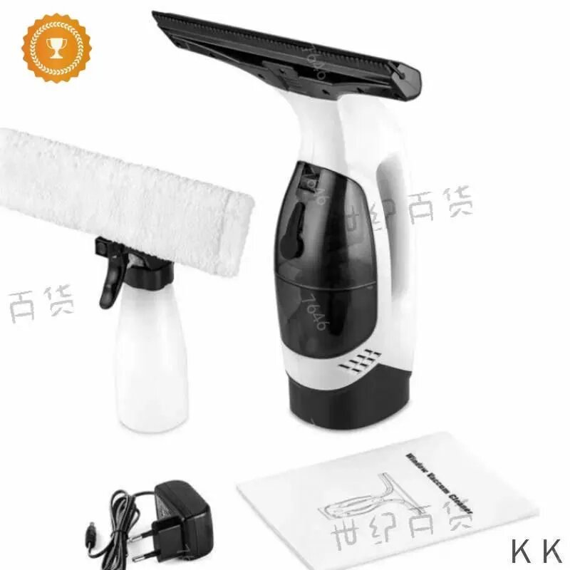 GM Электрический стеклоочиститель для окон и зеркал, с распылителем и тряпкой, черный