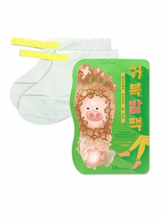 Отшелушивающие пилинг-носочки Elizavecca Witch Piggy Hell Pore Turtles Foot Pack, 1 пара