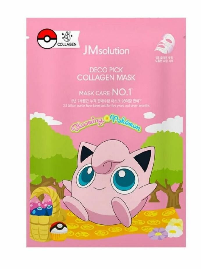 Маска для лица с коллагеном увлажняющая тканевая JMsolution Deco Pick Collagen Mask Pokemon, 30 мл . Ю. Корея