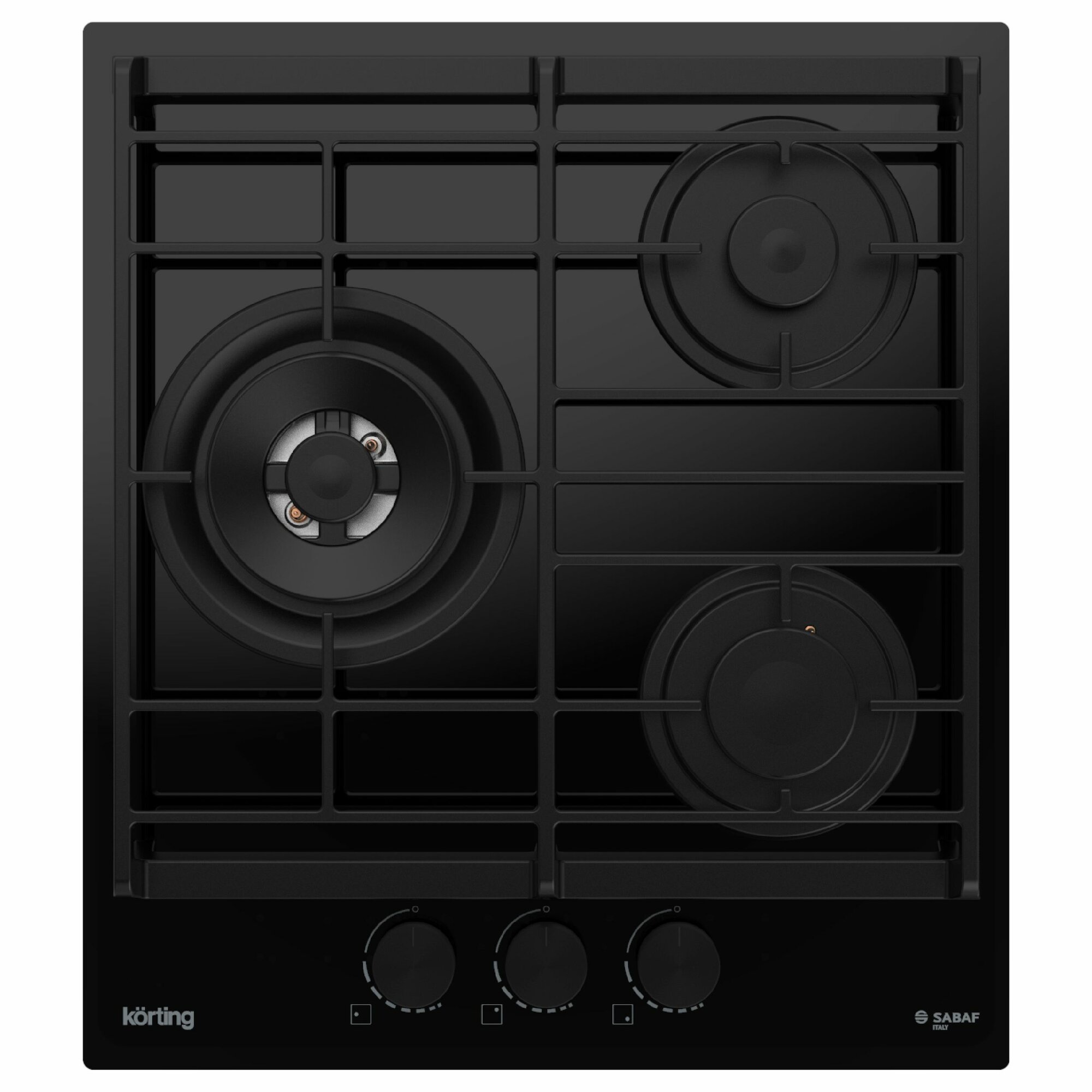Варочная панель встраиваемая Korting HGG 4955 CTN, 3 конфорки, закаленное стекло, чёрная