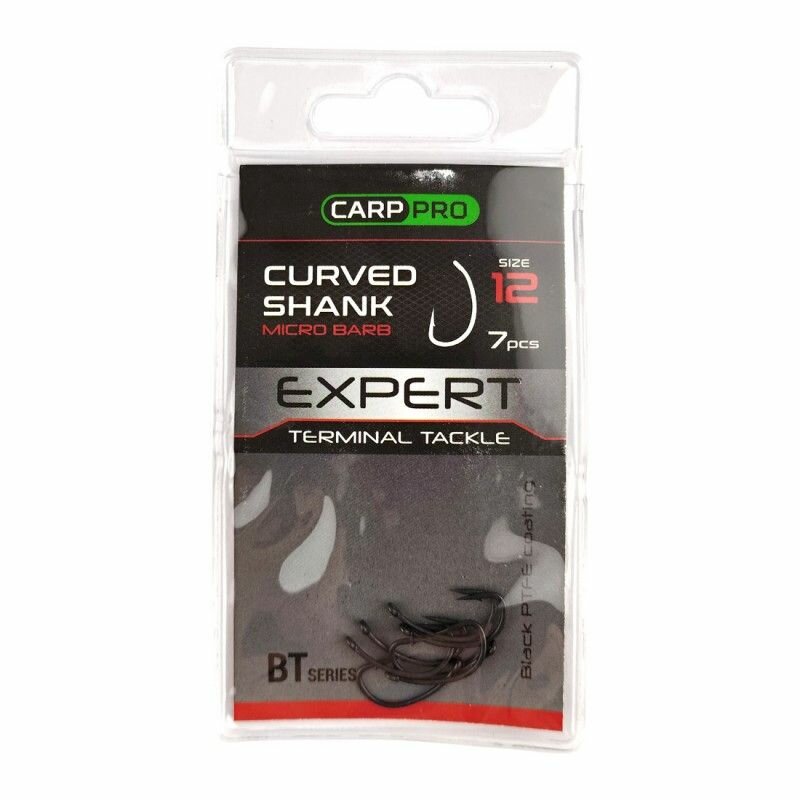 CARP PRO Крючок Black Teflon Curved Shank №12 7шт