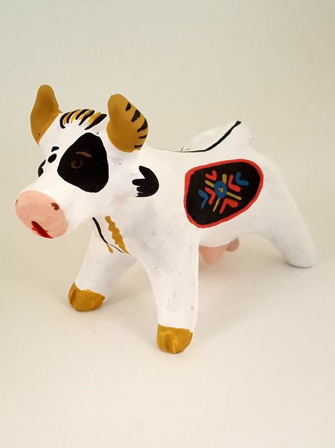 Корова-1, Каргопольская глиняная игрушка, ручная авторская работа