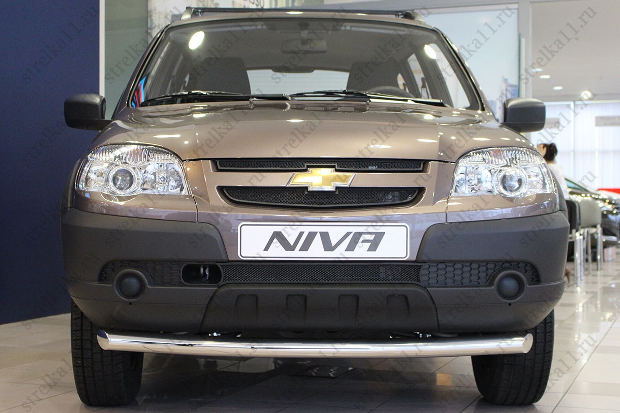 Защитная сетка радиатора с окантовкой и защелками для Chevrolet Niva 2009-2020 (I рестайлинг), 3шт, (GLC / GLS)