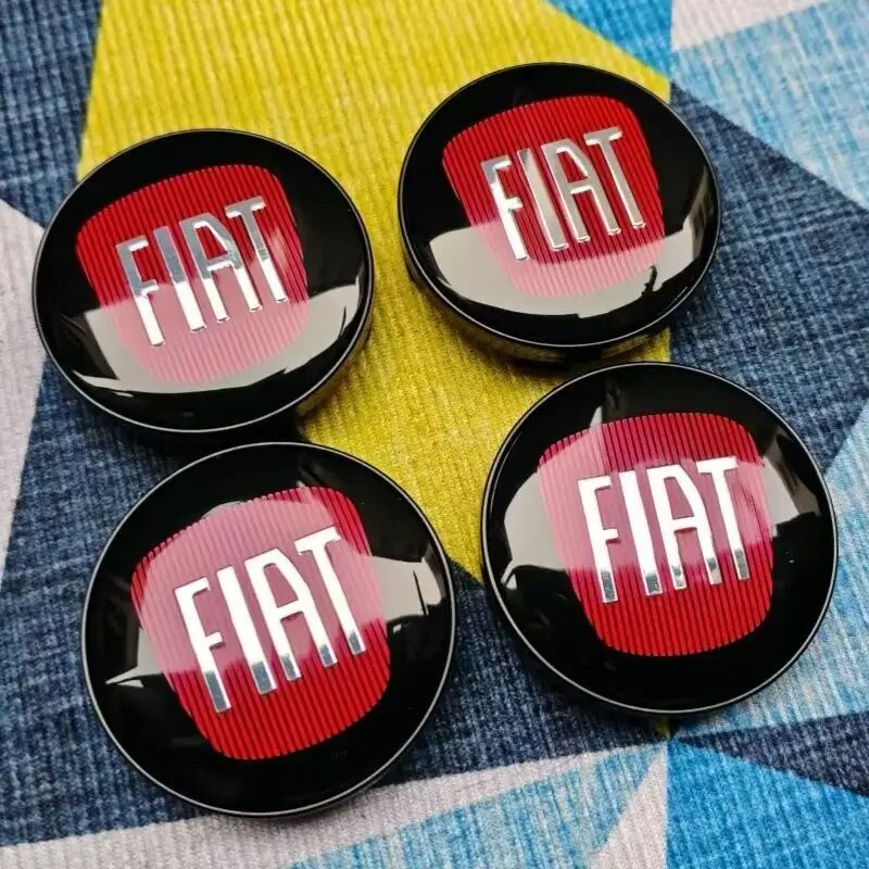 4 шт, 60 мм колпаки центральной ступицы колеса Fiat, значок пылезащитных чехлов для 60mm Black Red