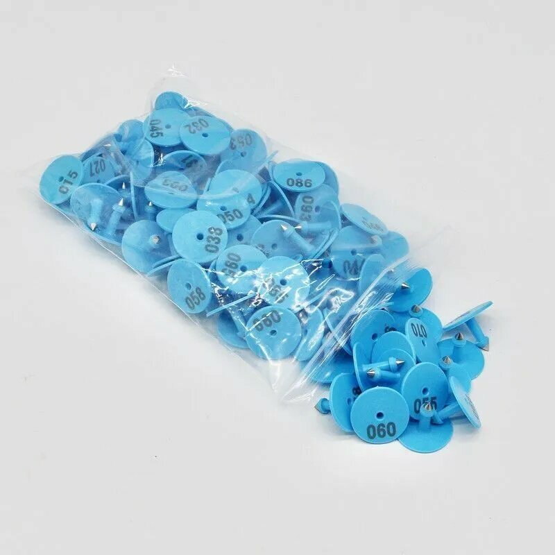 Эксклюзивные идентификационные метки для ушей животных MPT, 100 шт: нумерованные клипсы для овец, свиней, баранов и собак с применением специального аппликатора-.