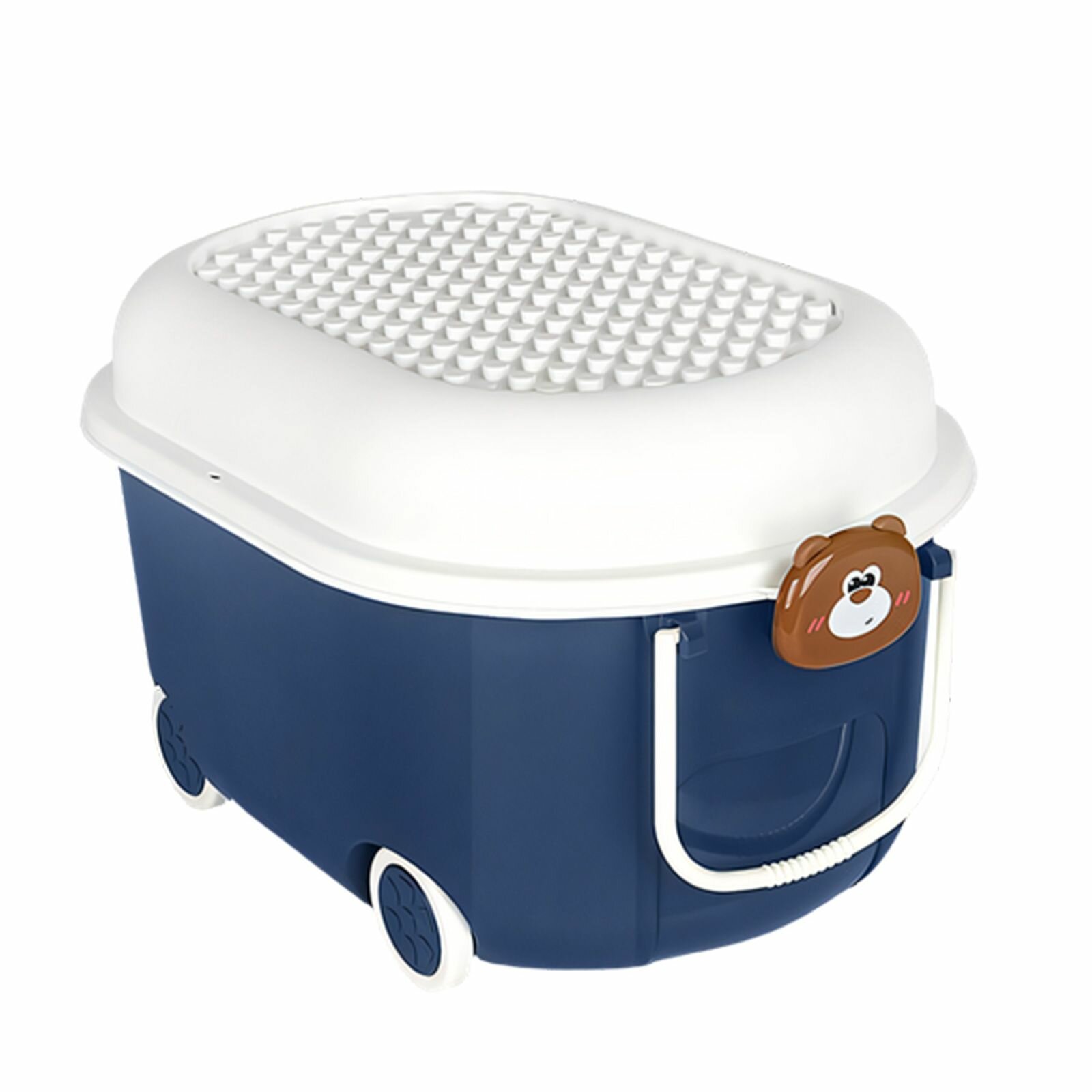 Прочный пластиковый сундук для игрушек с колесами