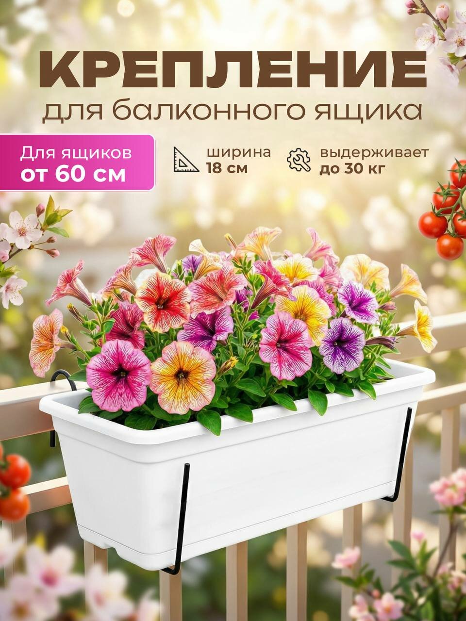 Крепление для балконных ящиков для цветов (1шт) длина 55см