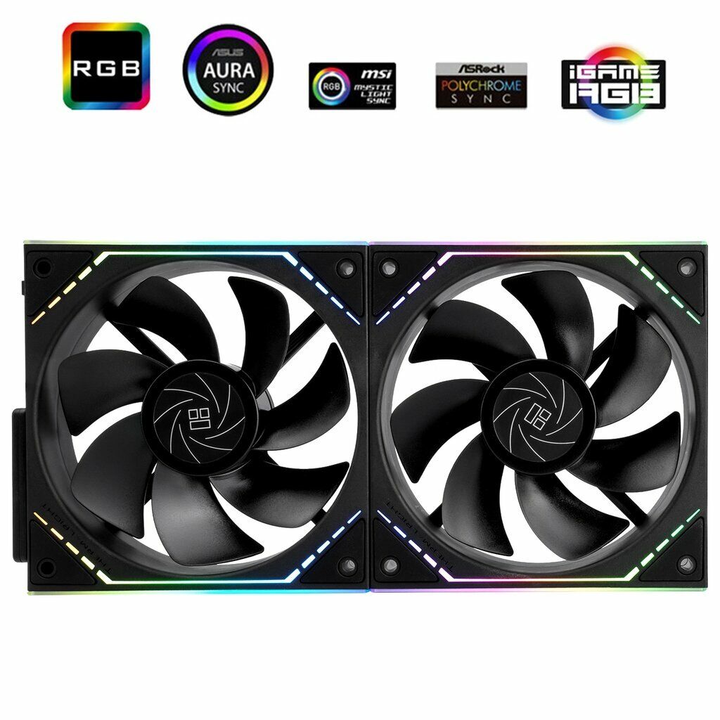 Комплект вентиляторов (2 шт.) Thermalright TL-M12QR X2 (Pack of 2) / Reverse / ARGB / 120mm PWM / TRTLM12QRX2.2P