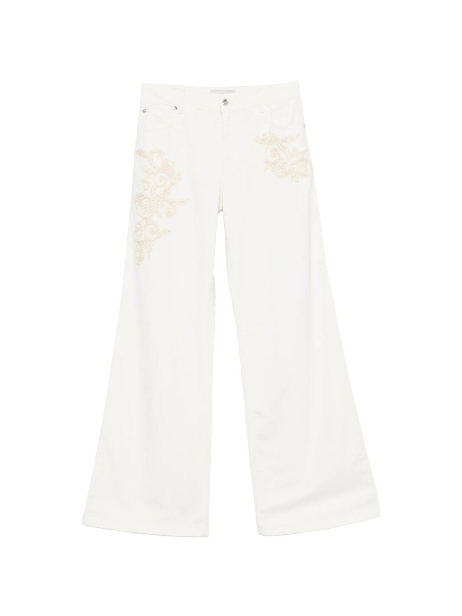 Джинсы Floral-embroidered jeans 